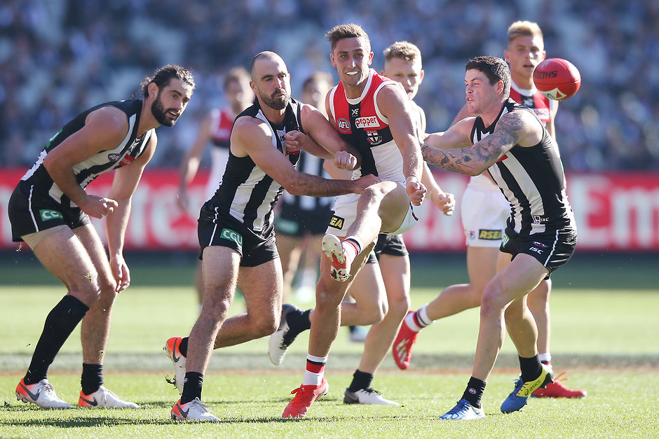Pies surge home to destroy brave Saints
