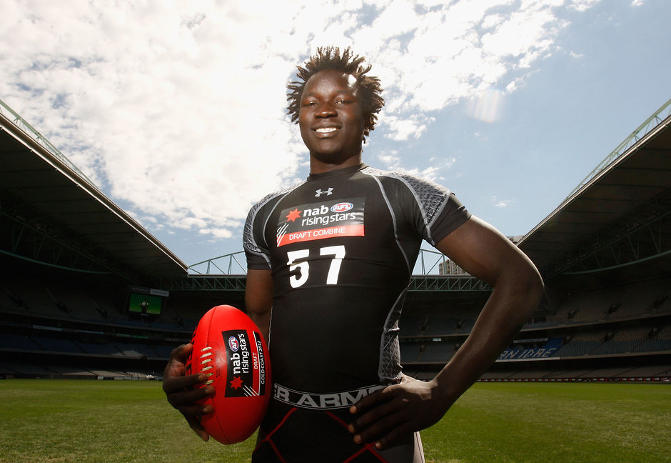 Ugandan Emmanuel Irra training with Port Adelaide