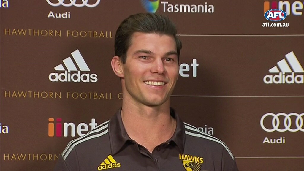 Jaeger's first words as a Hawk