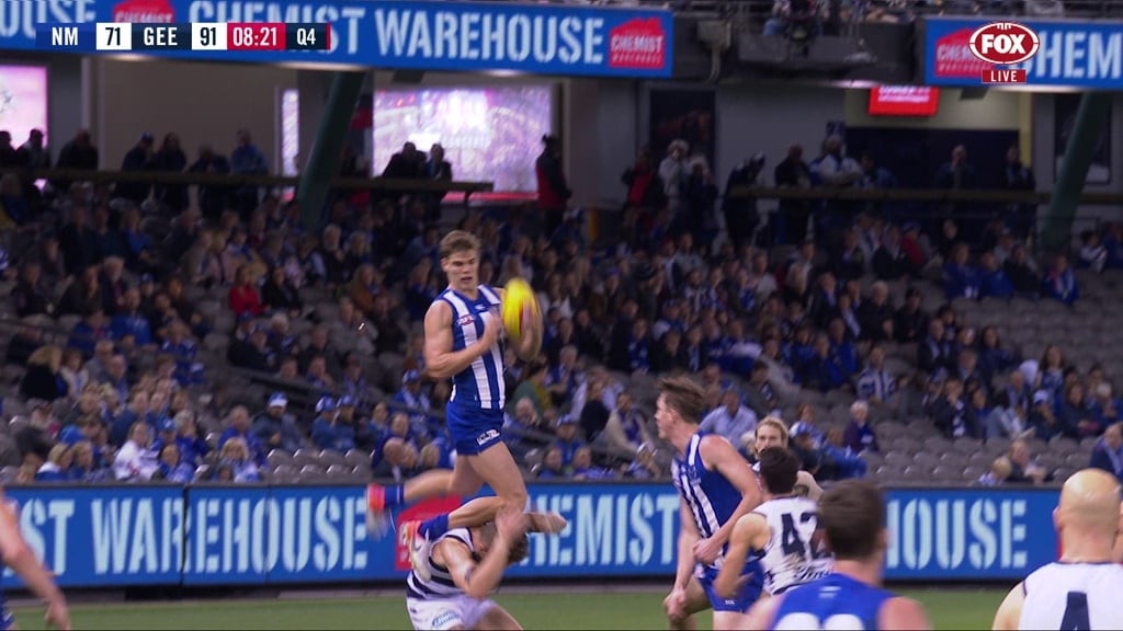 Wood launches himself for a super speccy