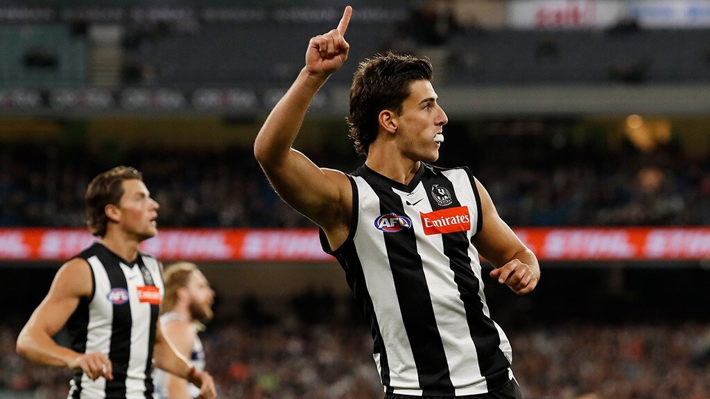 Magpie Army erupts as Daicos drills his first goal