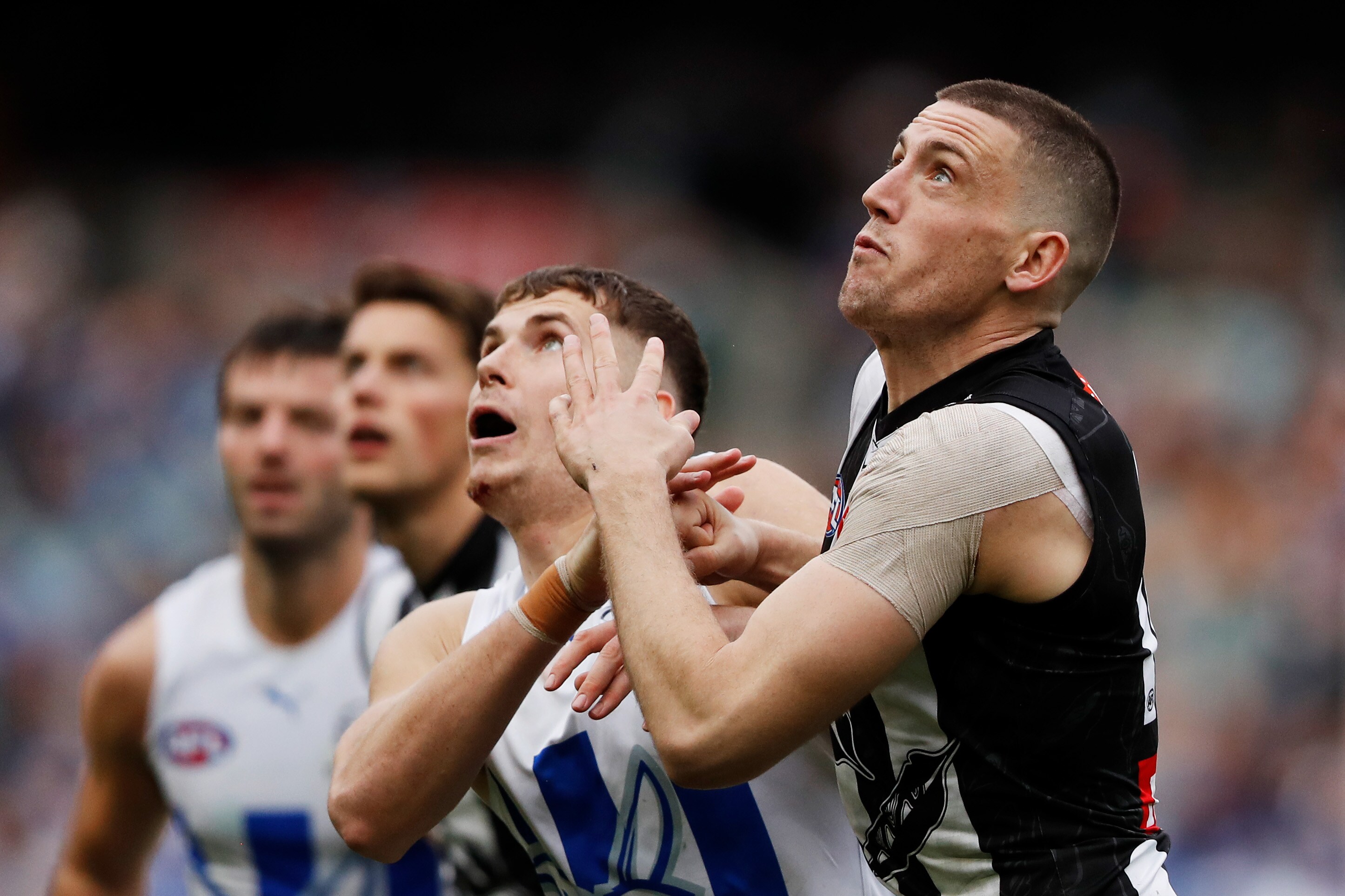 Pies ruck leaves track early, Moore trains strongly