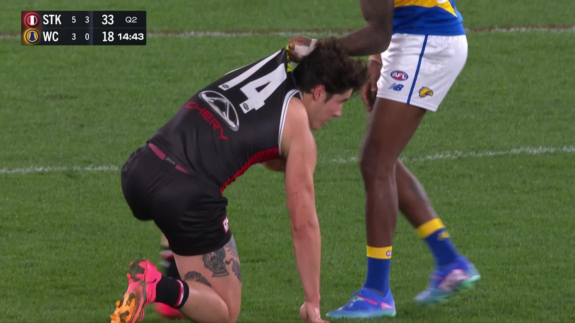 Stocks down: Saint clipped by flyin' Ryan