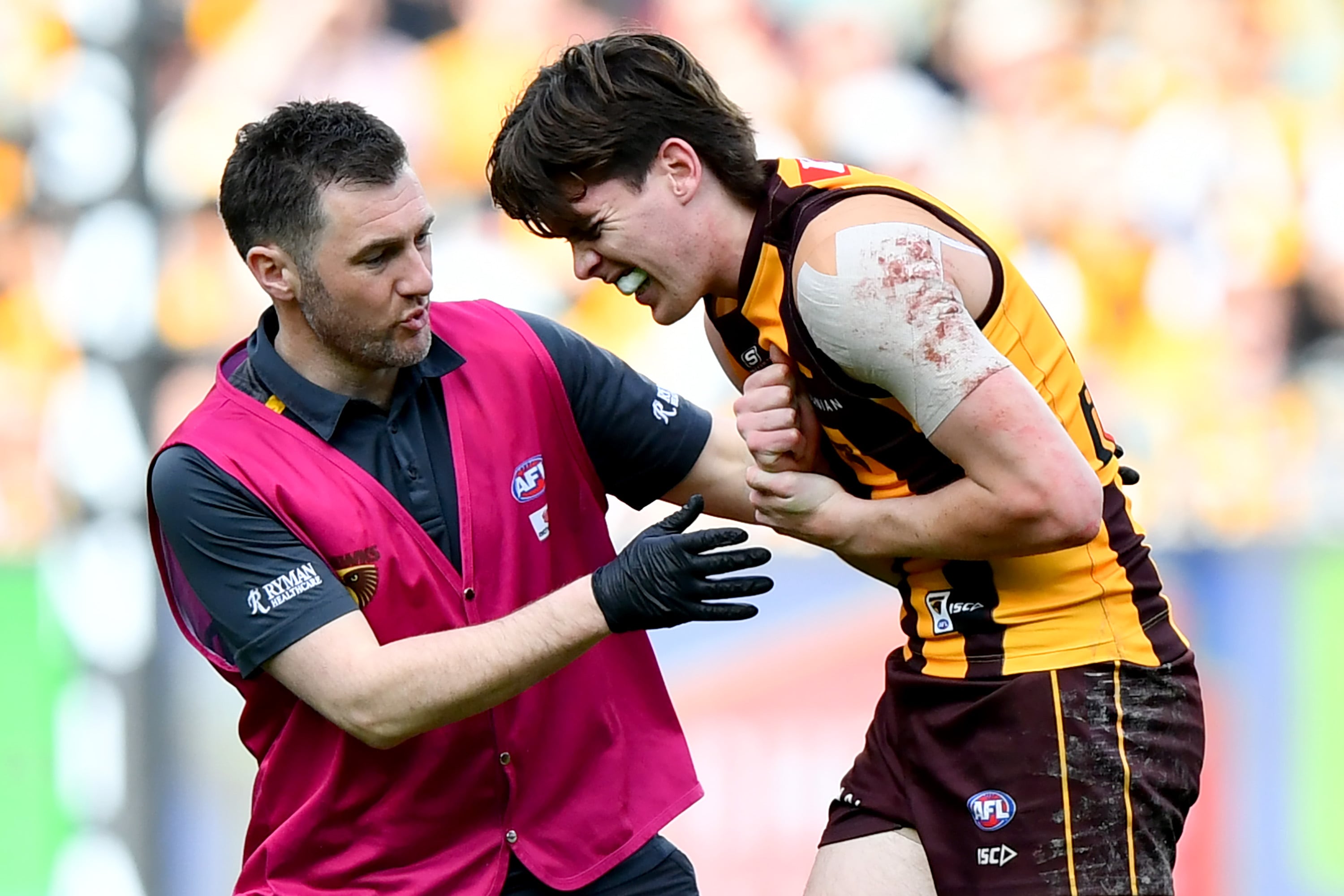 'Good news' for injured Hawk but nervous wait ahead