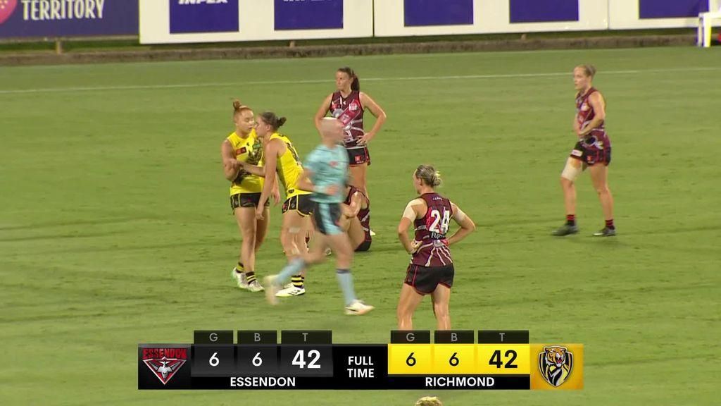 AFLW last two mins: Late Tigers point sees Dreamtime thriller end all ...