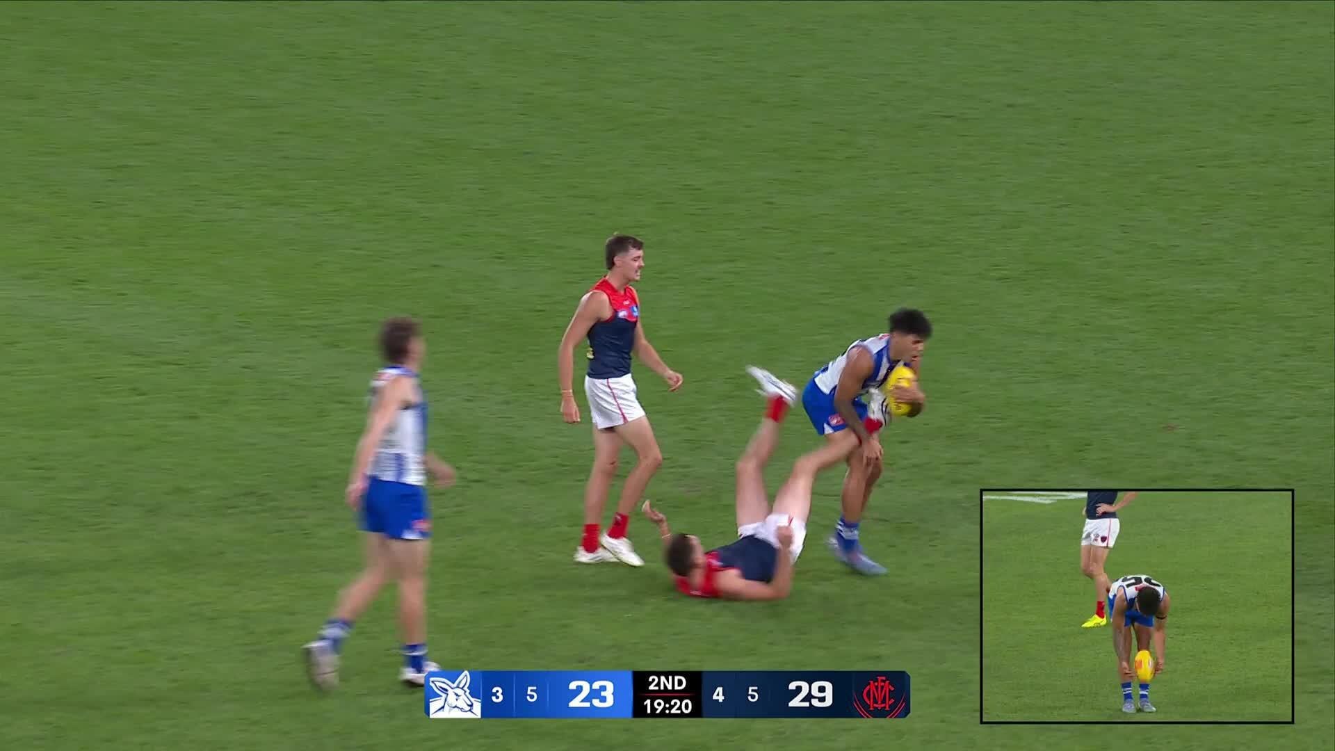 Is Lever in trouble for this kick on Curtis?