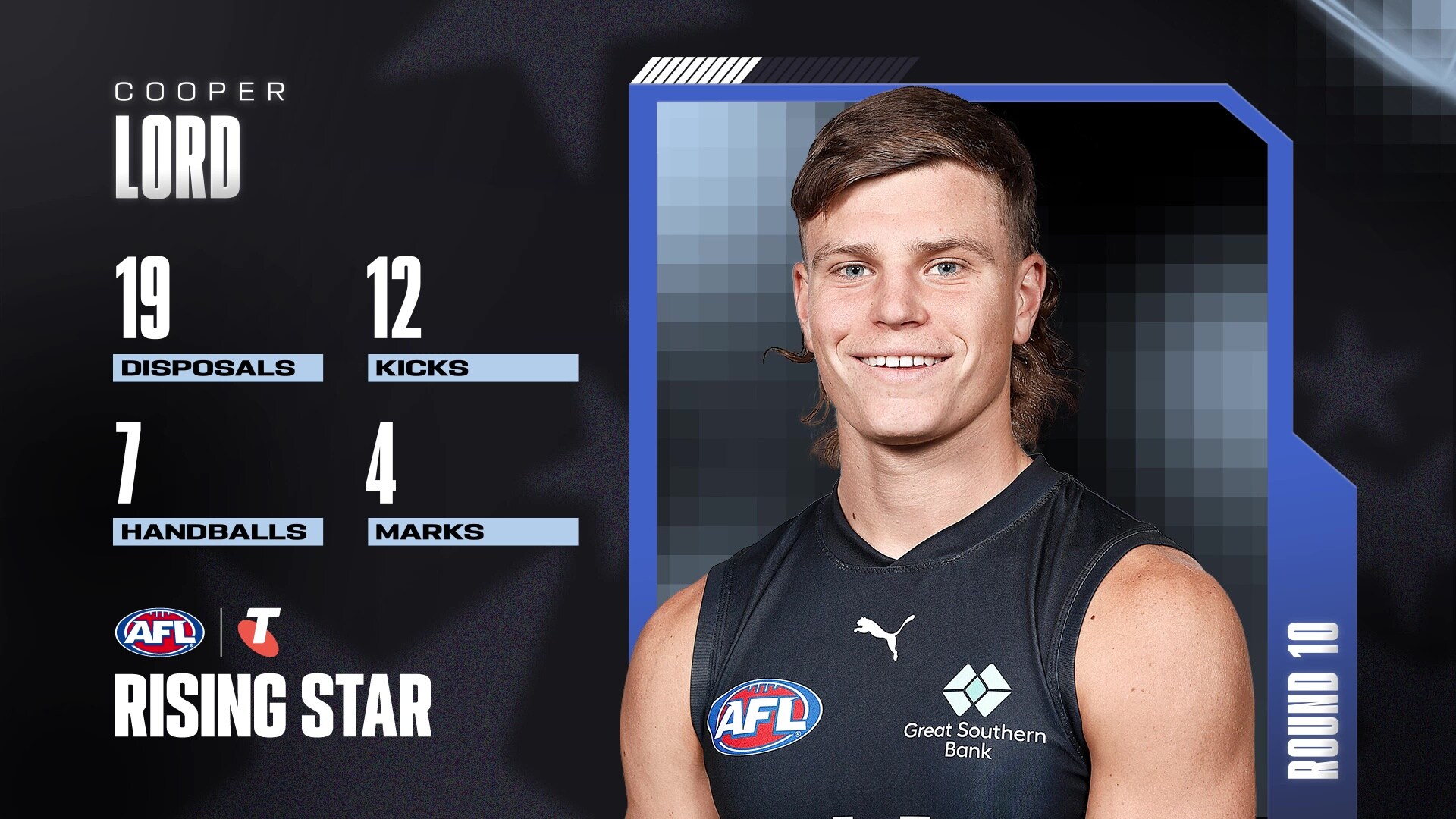 AFL Rising Star: Cooper Lord stars in Round 10