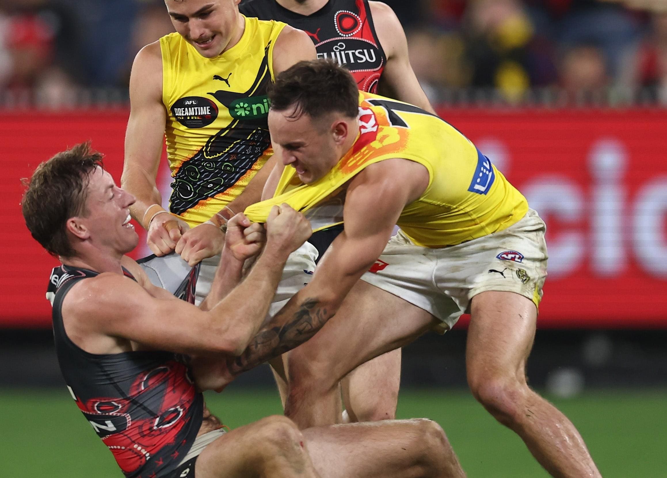 MATCH REVIEW: Bomber, Tiger fined for Dreamtime scuffle