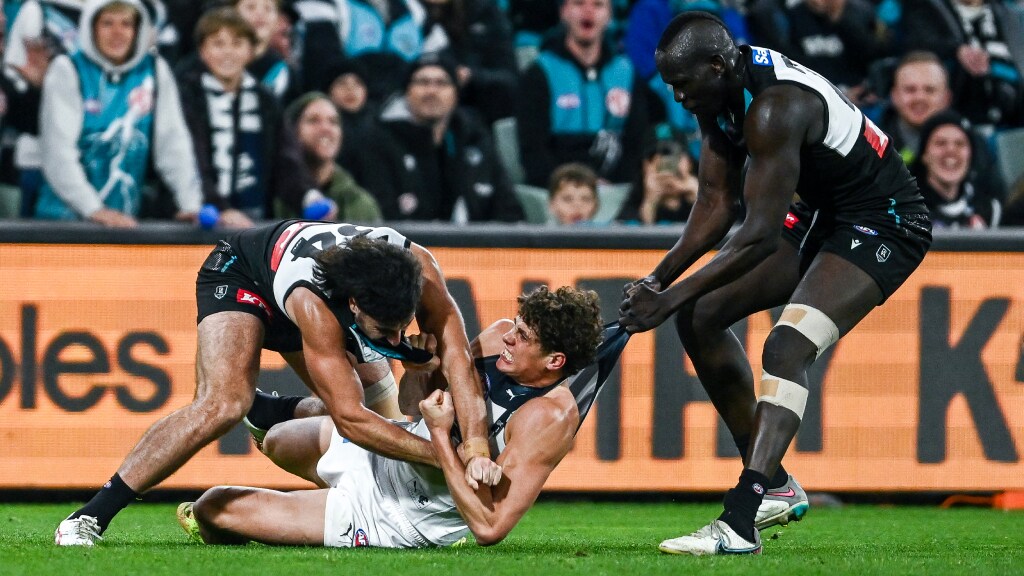 Bizarre goal while Curnow wrestles two