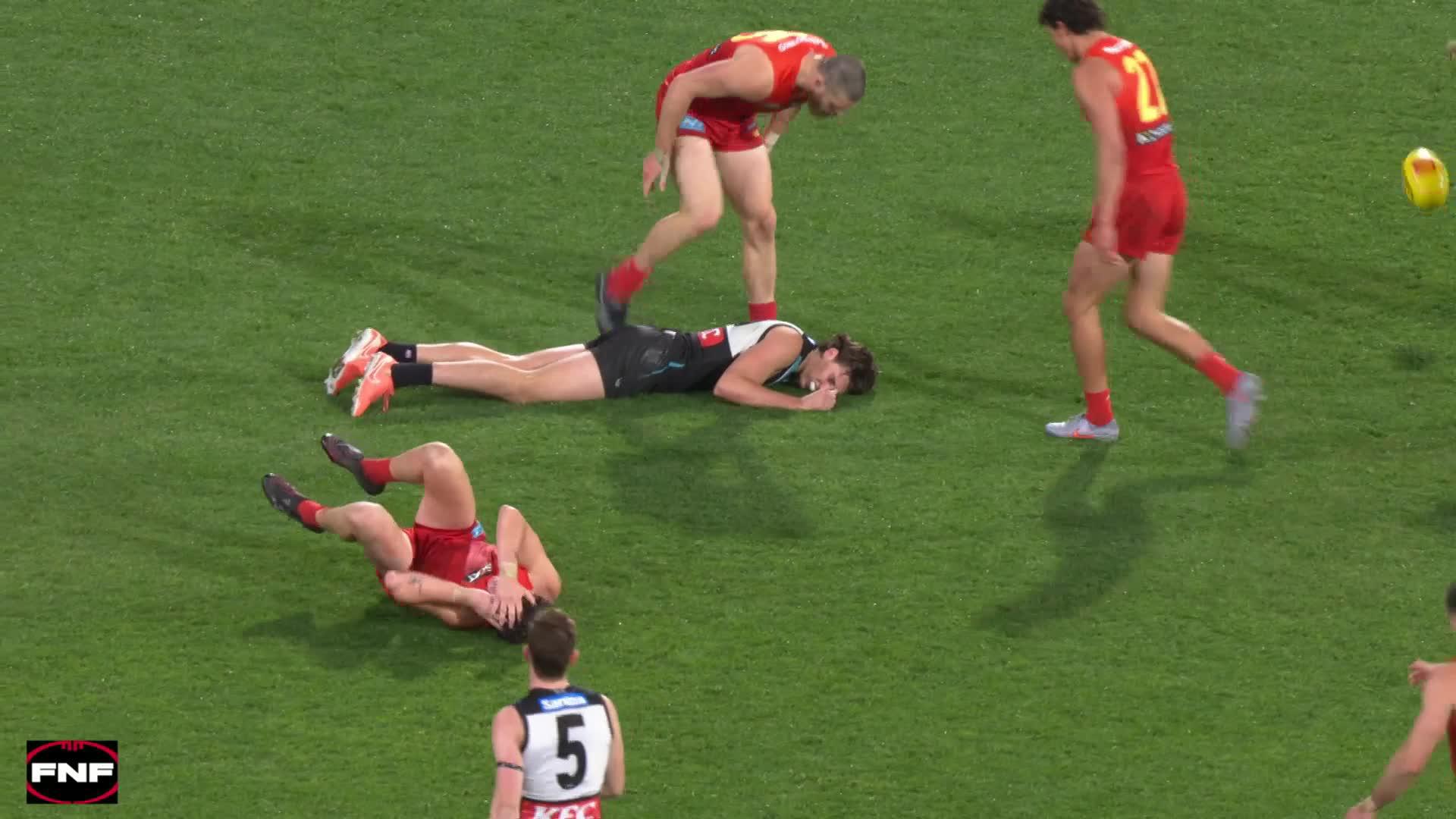 Lord goes down after crunching collision