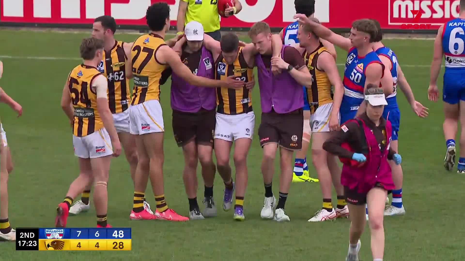 Heartbreaking scenes as Breust injures knee in 'gruesome' incident