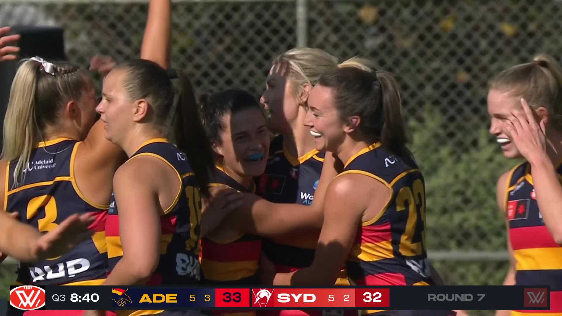 Heartwarming reaction as recruit hits first in Crows colours