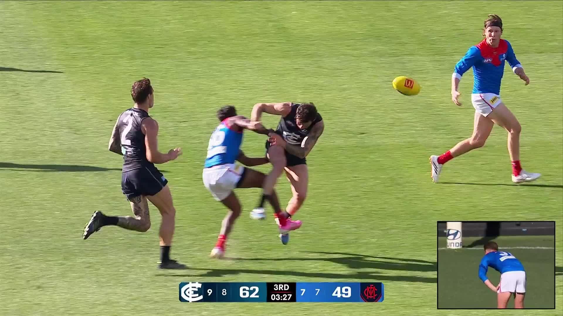Blue rattled after Pickett’s bone-crunching bump