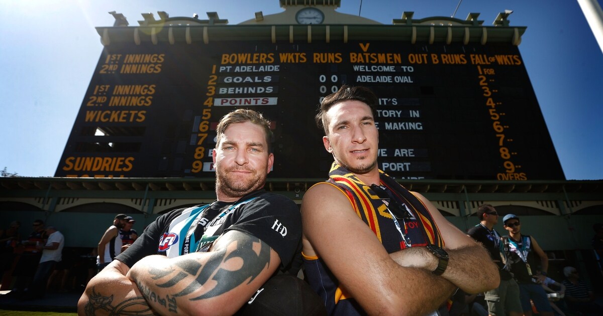 Showdown rivals turn on a party for footy's Adelaide Oval return