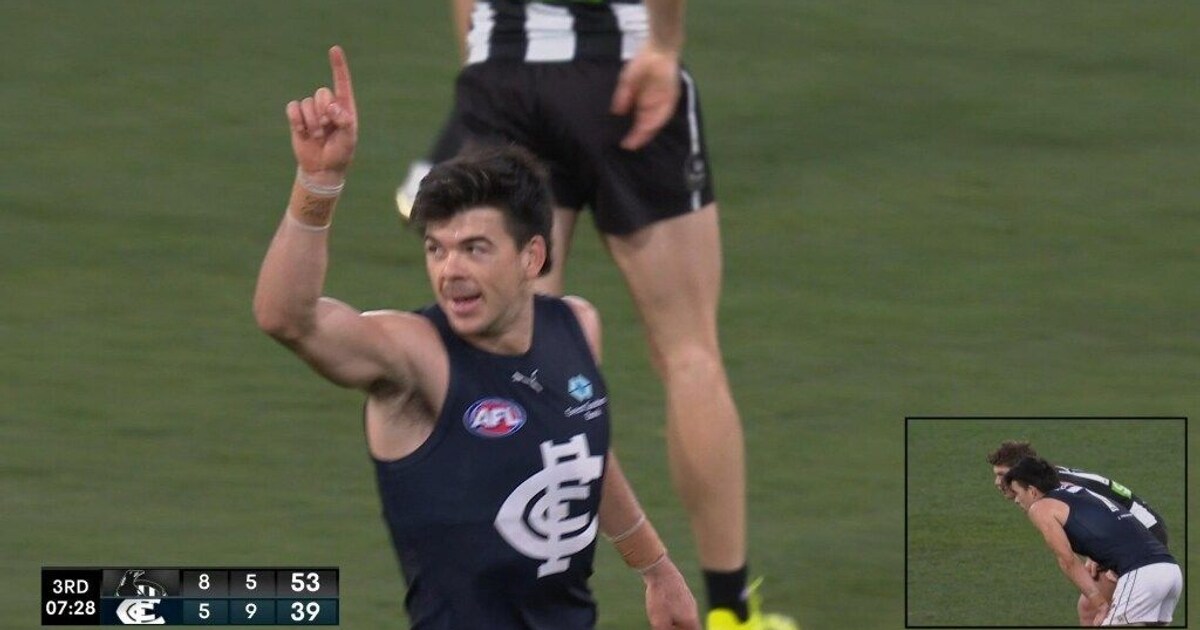 Blue launches monster kick and earns six