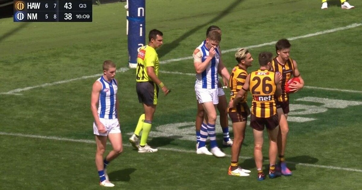 A pair of powerful grabs gives Hawks the edge