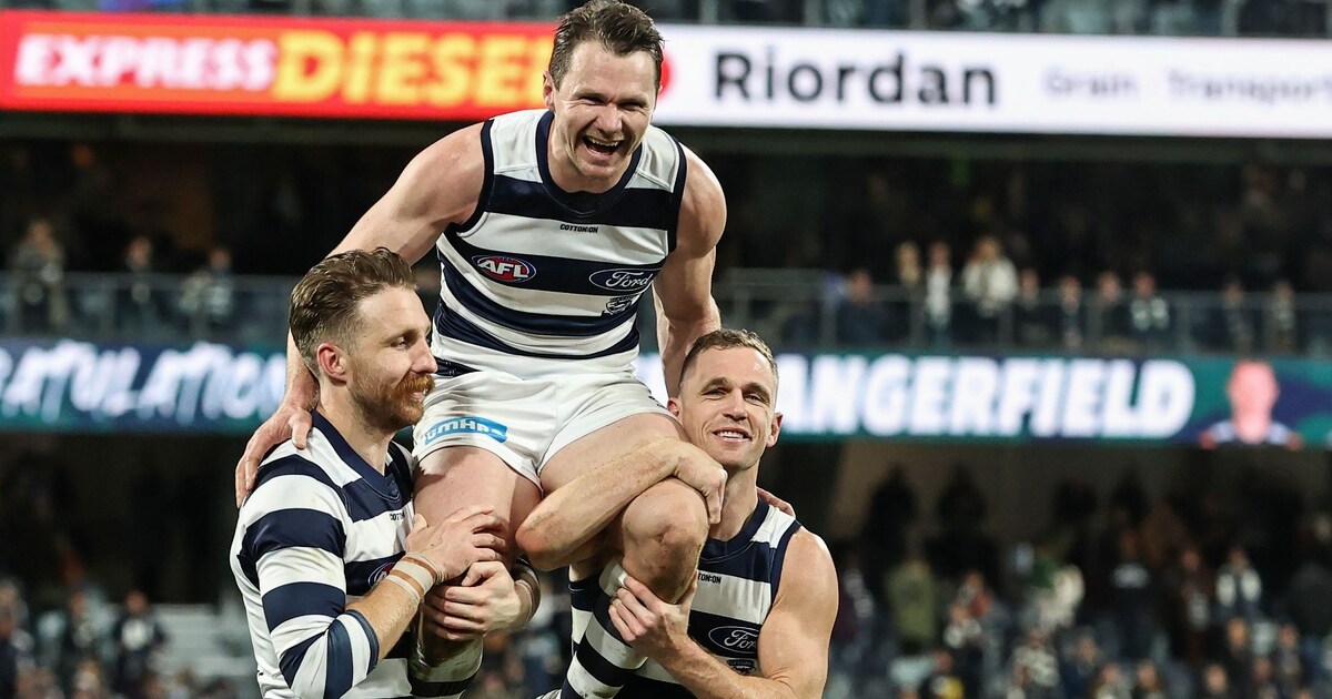 Geelong mark Patrick Dangerfield's 300th AFL game with thumping win ...
