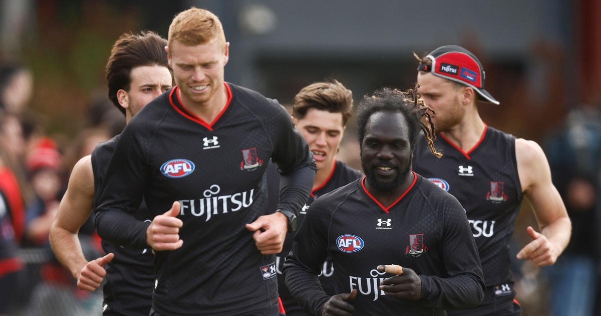 Key Essendon Bomber Peter Wright limps off training track after injury ...