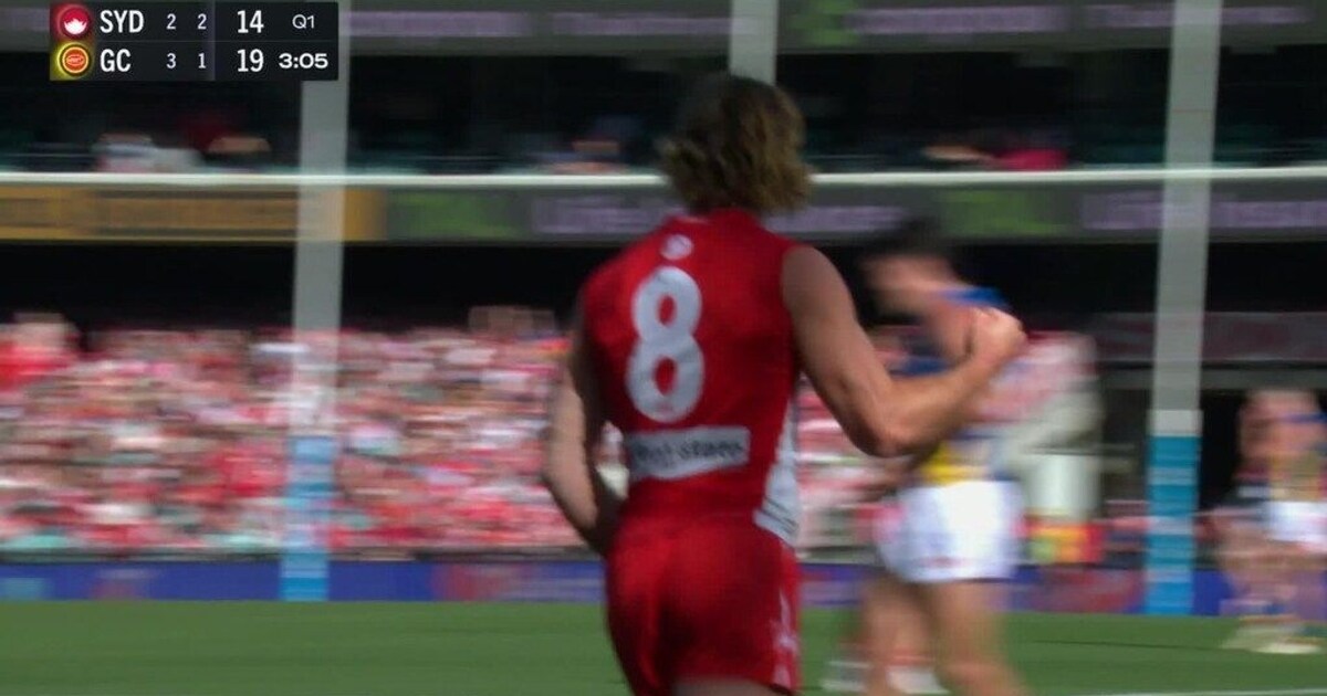 Rowbottom gets the right bounce with this ripper goal