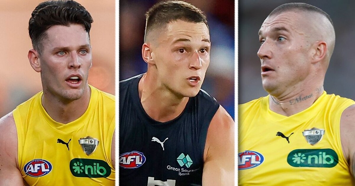 TEAMS: Richmond Tigers swing axe, Carlton Blues small Corey Durdin in, Dustin Martin back