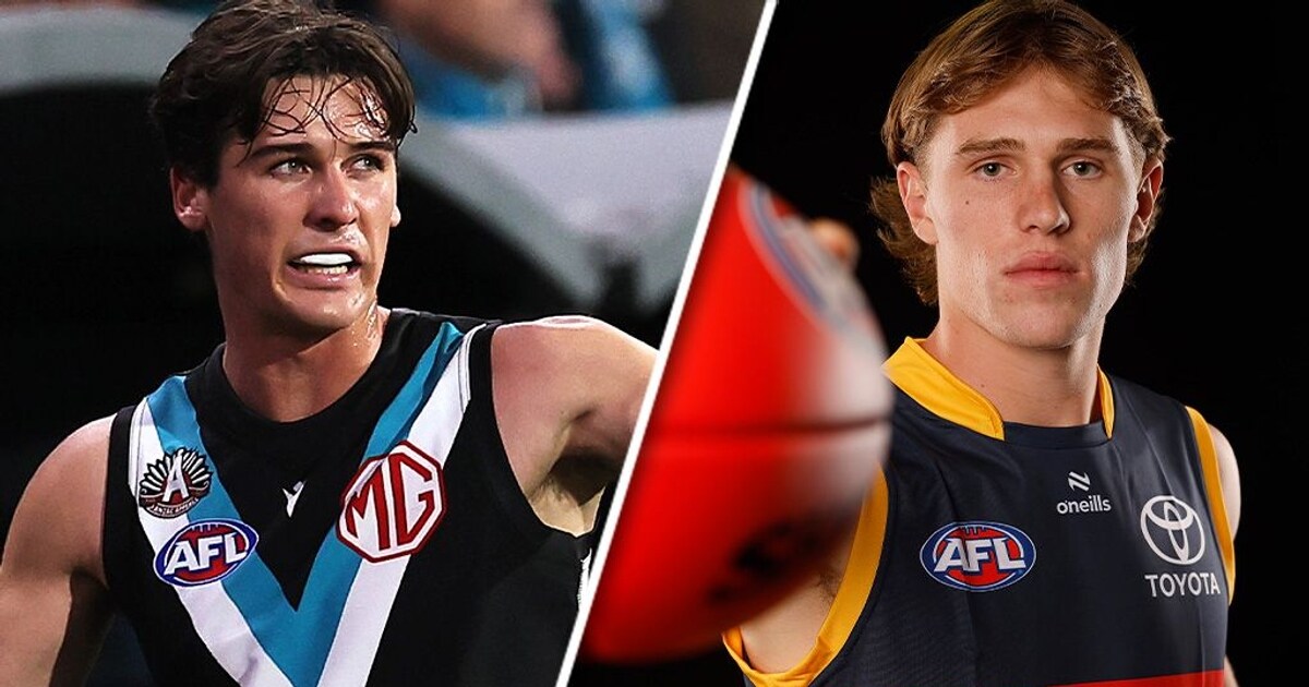 Port Adelaide Power star Connor Rozee, Adelaide Crows draftee Daniel ...