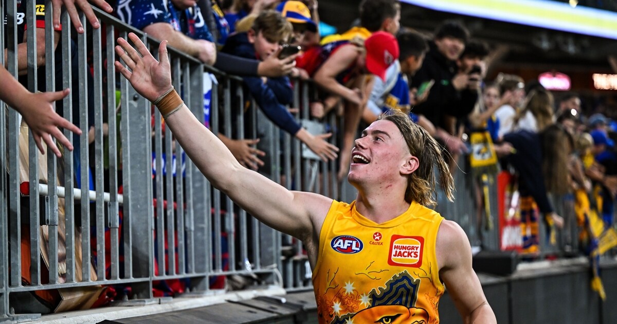 West Coast Eagles' 'new toy' Harley Reid invigorating fans, coach Simon ...
