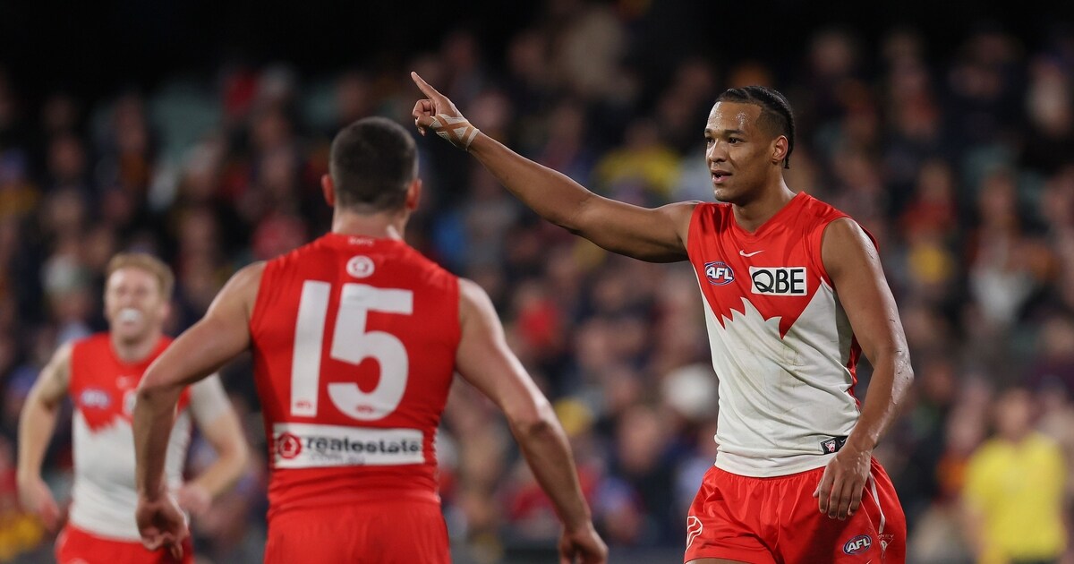 Nine-goal Joel Amartey helps all-conquering Sydney Swans sink Adelaide ...