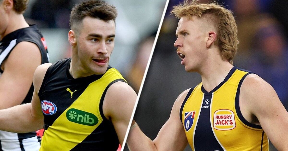 Livewire Richmond Tiger Seth Campbell, West Coast Eagles rookie Ryan ...